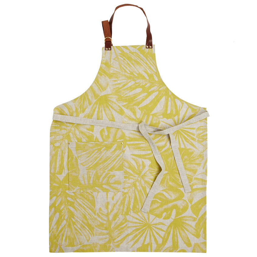 Sample - Linen Apron - Paradise - Chartreuse – Printink Studio